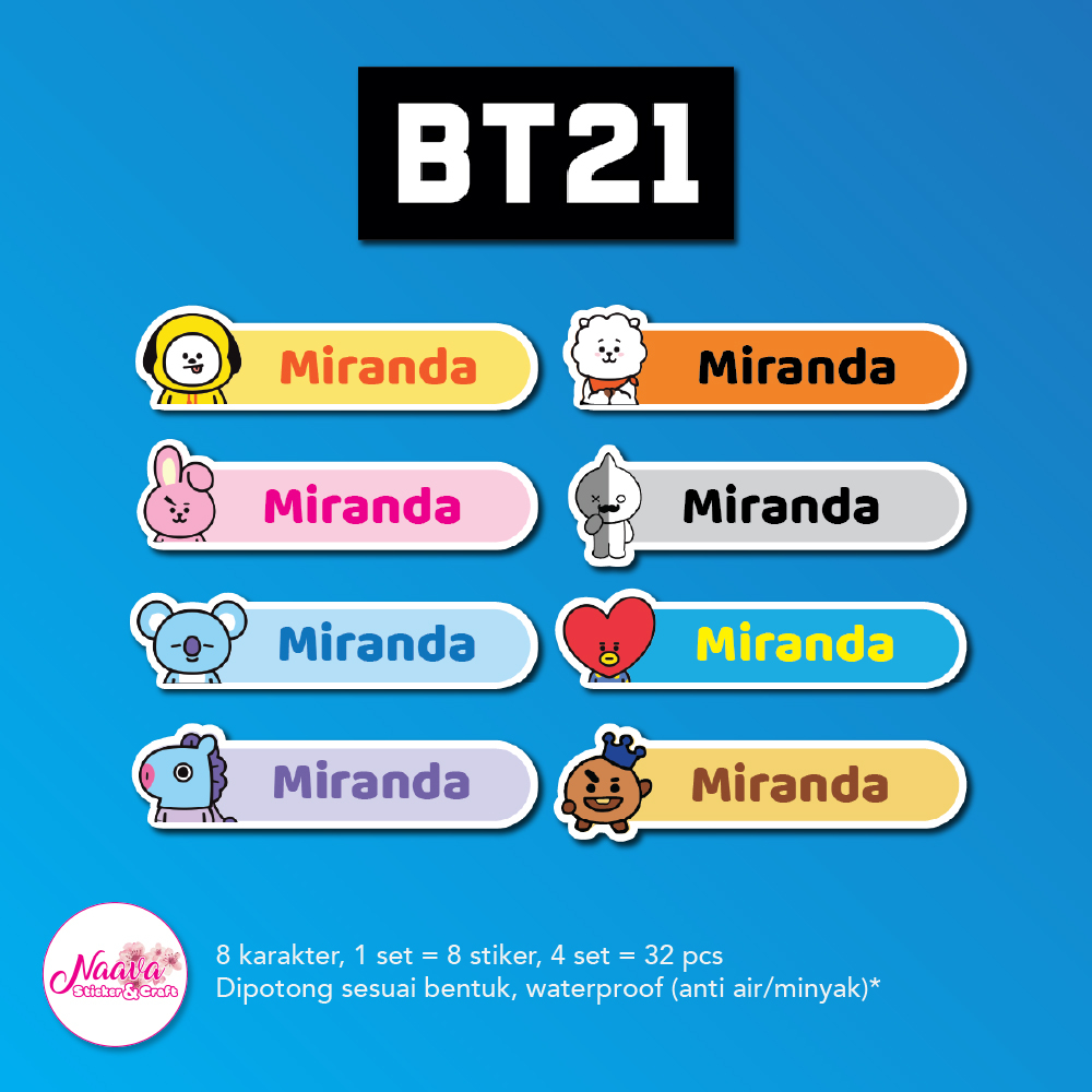 Jual STIKER LABEL BUKU CUSTOM NAMA ANAK - BTS | Shopee Indonesia