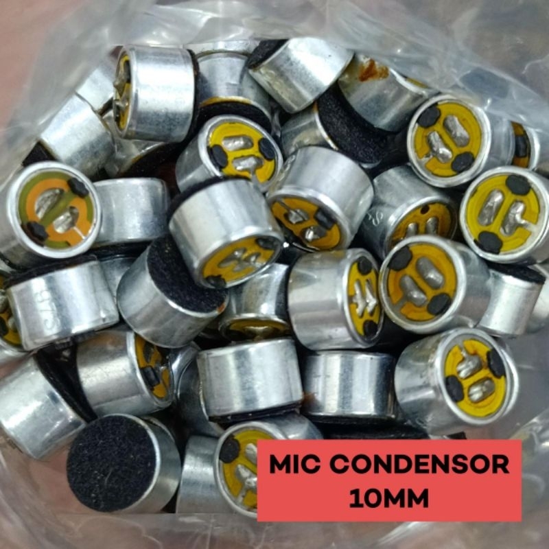 Jual Mic Condenser 10mm Microphone Electret 2 Pin 2P 10 mm Tebal 5mm ...