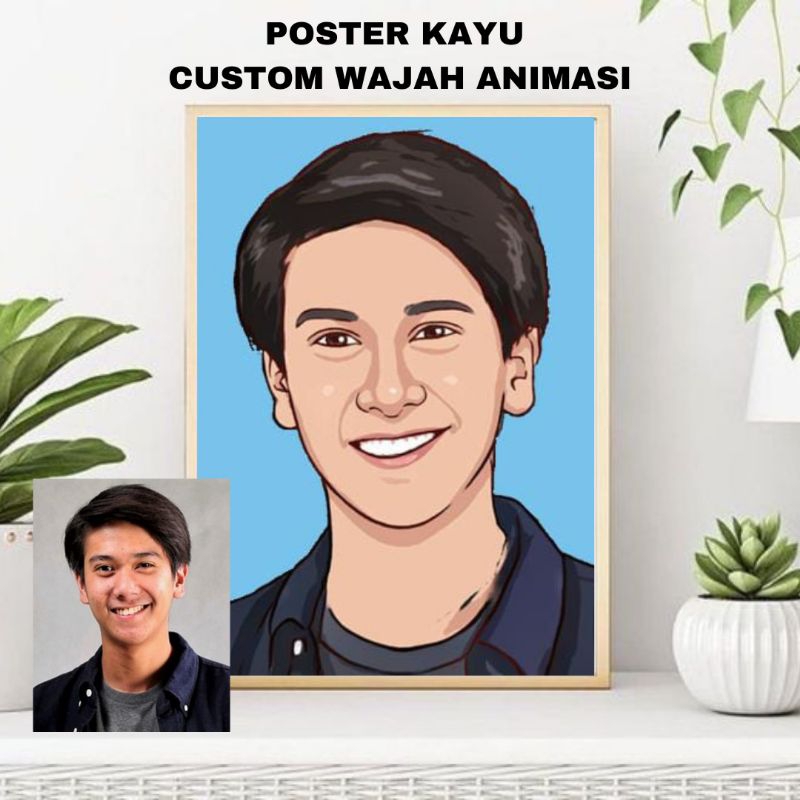Jual POSTER CUSTOM WAJAH ANIMASI 2D, KAYU MDF 20X30(A4) | Shopee Indonesia