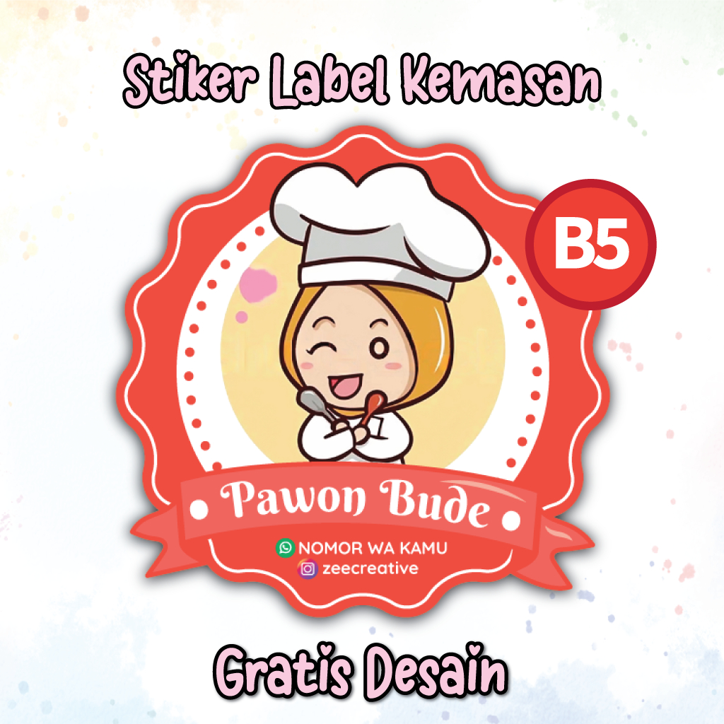 Jual Stiker Label Makanan Custom Logo Gratis Desain | Shopee Indonesia