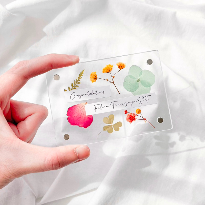 Jual Acrylic Flower Card - Custom Illustration | Kado Anniversary ...