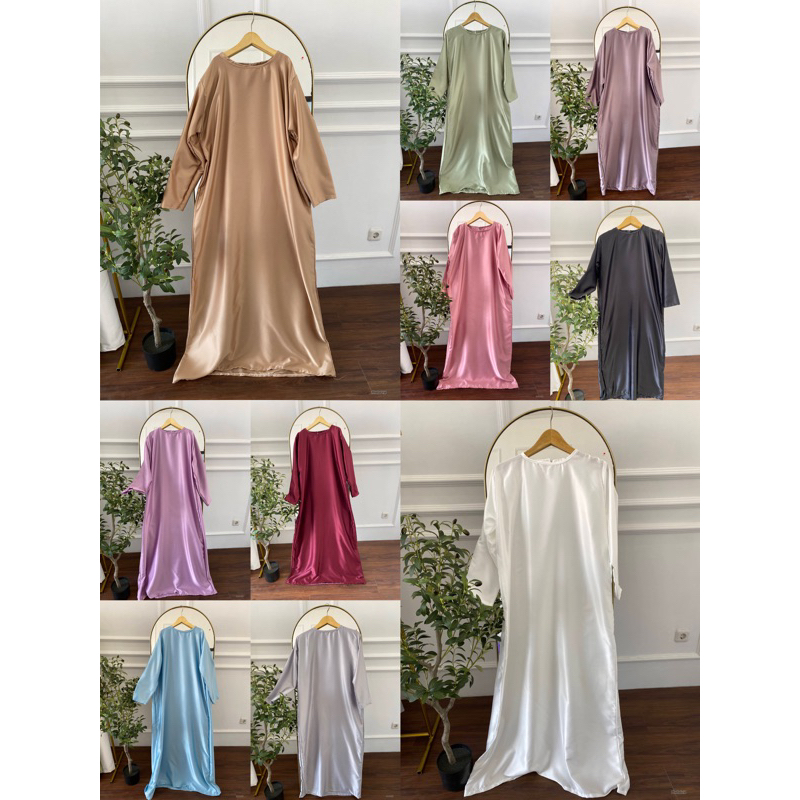 Jual Inner Dress GAMIS DALAMAN SATIN KEBAYA LENGAN PANJANG | Shopee ...