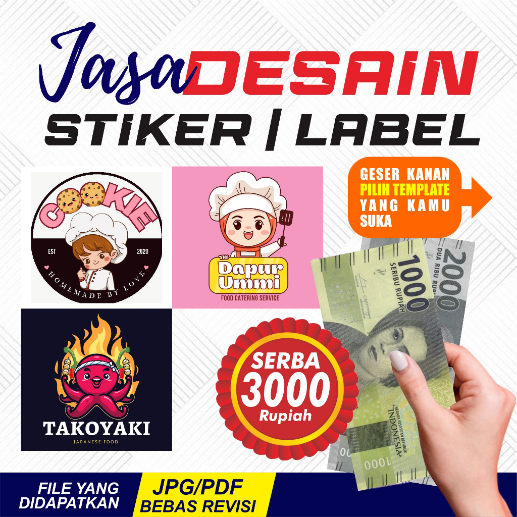 Jual Jasa Desain Stiker/ Label murah / Stiker Kemasan Produk / Desain ...
