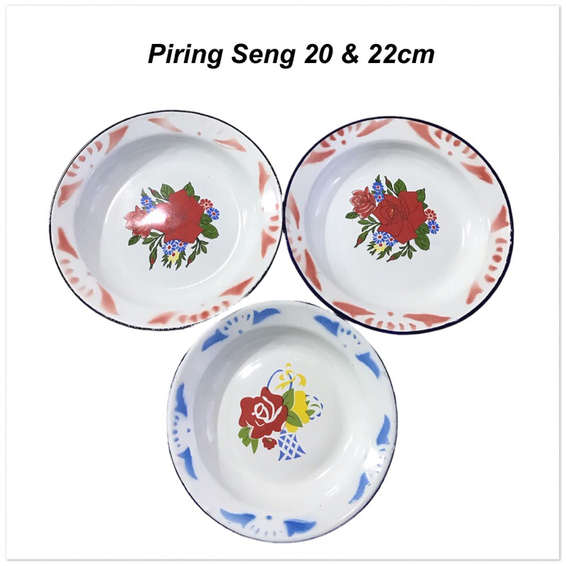 Jual Piring Seng/Jadul/Enamel 20 & 22 cm HARGA PER PCS | Shopee Indonesia