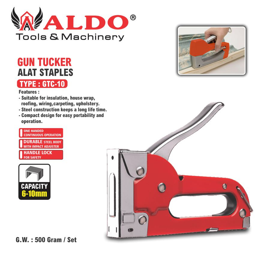 Jual GUN TUCKER / STAPLES TEMBAK BODY BESI 6 ~ 10 MM GTC-10 MERK ALDO ...