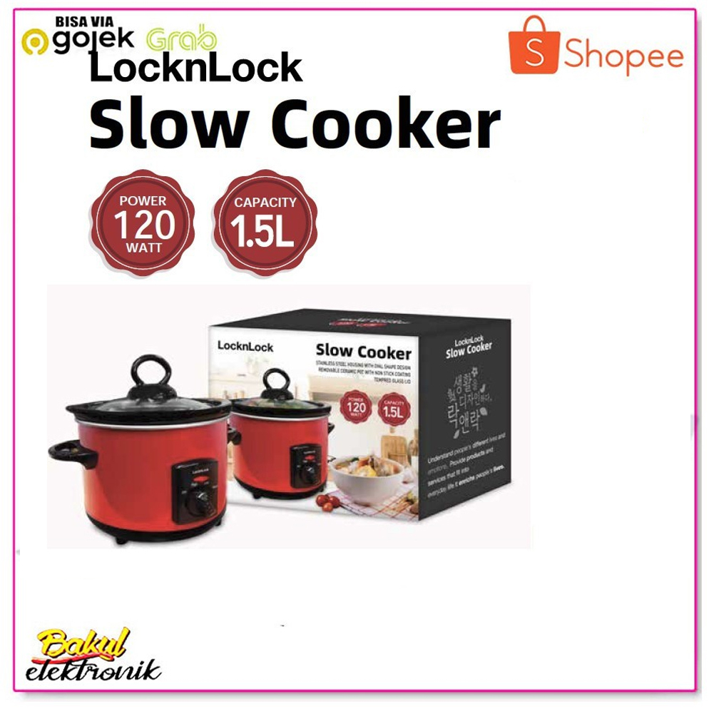 Jual SLOW COOKER LOCKNLOCK/Lock N Lock EJP136RED Kapasitas 1,5 Liter ...
