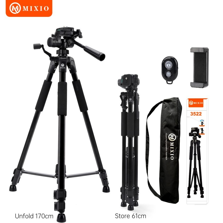 Jual MIXIO 3522 170CM PREMIUM Tripod+Bluetooth Remote+Bag Profesional ...