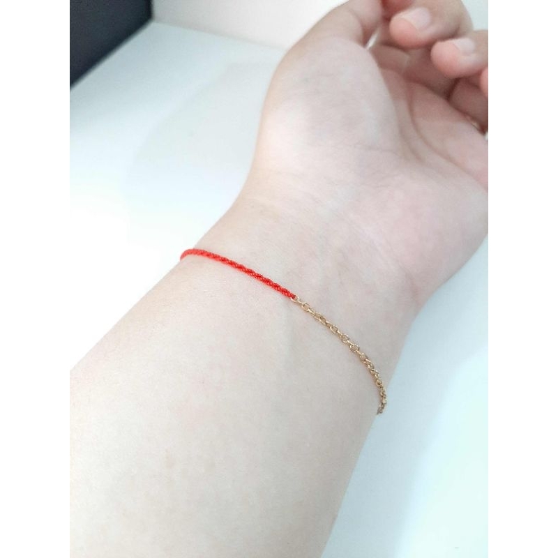 Jual Red string 14k gold plated bracelet F37 | Shopee Indonesia