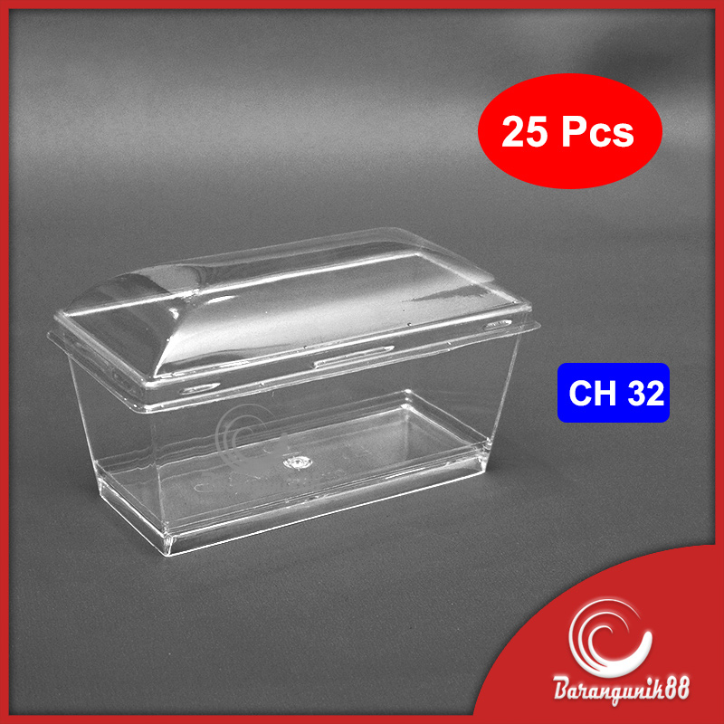 Jual [25 Pcs] Jelly Cup Gelas Puding Agar-agar Persegi CH 32 + Lid 140 ...