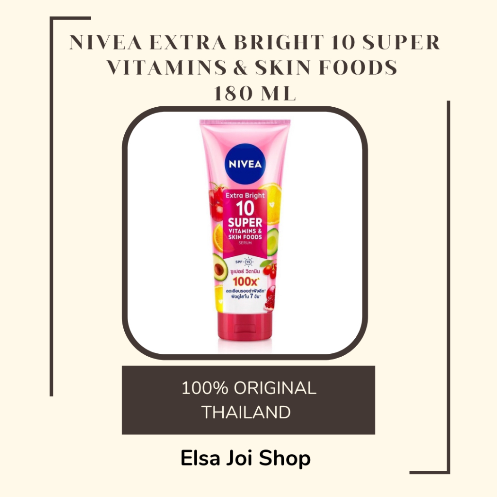 Jual Nivea Extra Bright 10 Super Vitamin & Skin Foods Serum 180 Ml ...