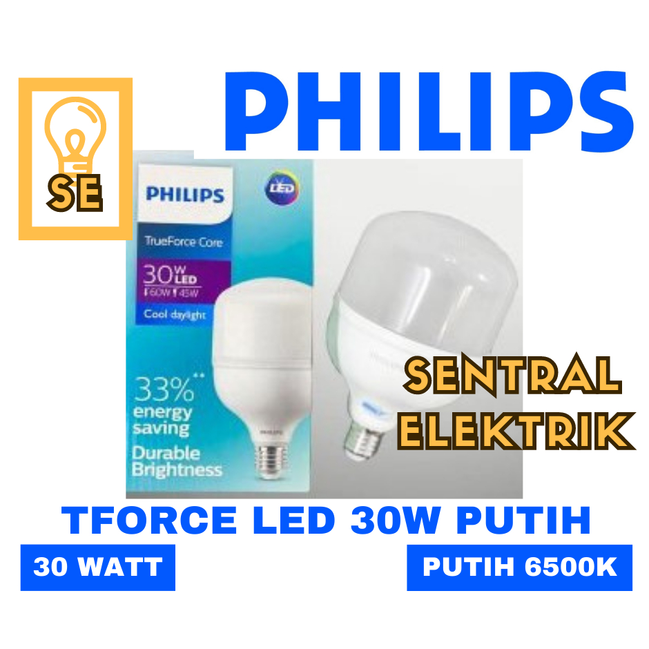 Jual Lampu Led Bulb 30W 30 Watt 30 W 30watt Putih Trueforce Capsul Tforce Core Philips Garansi ...