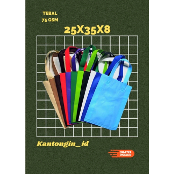 Jual Tas Spunbond Goodie Bag 25x35x8 cm/ Goodie Bag Tebal 70gsm Goodie Bag Handle Tas Belanja ...