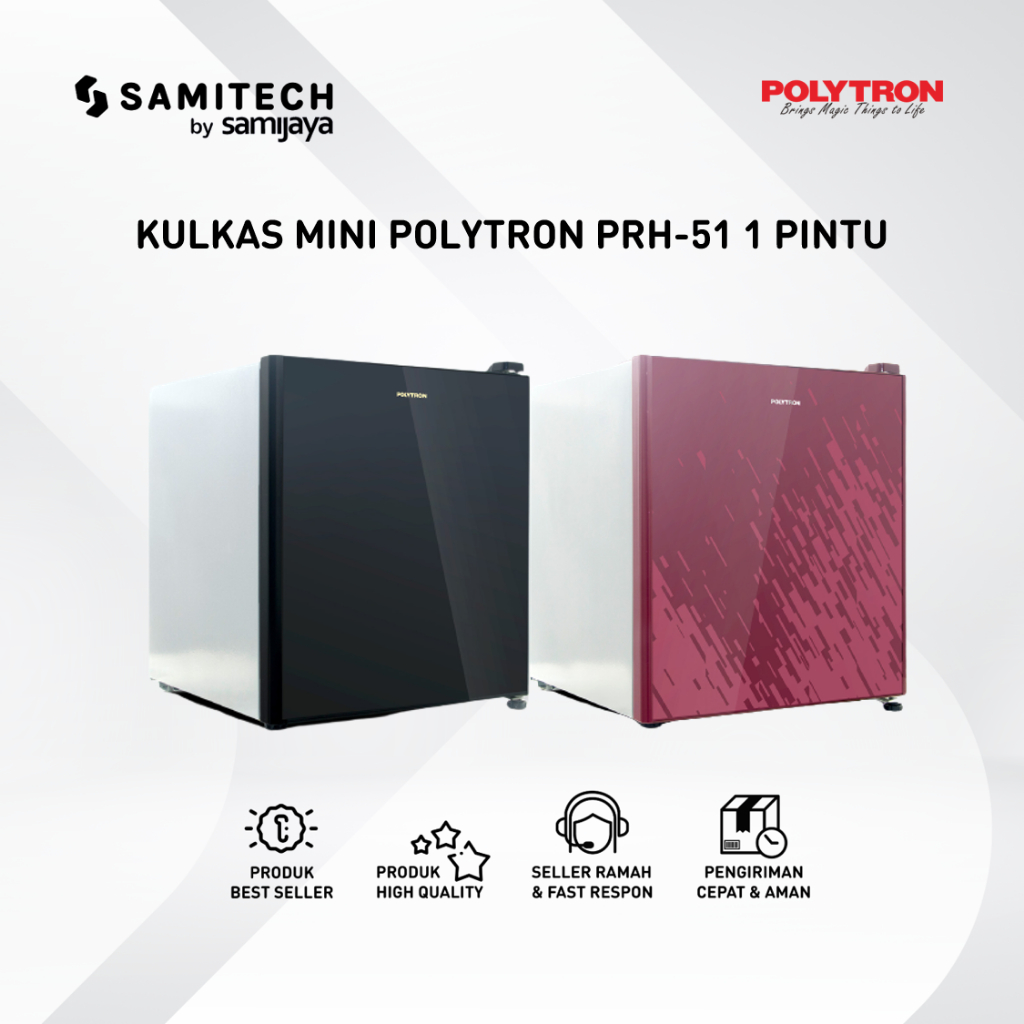 Jual KULKAS MINI BAR KECIL POLYTRON PRH-51 51X 50 LITER BLACK | Shopee Indonesia