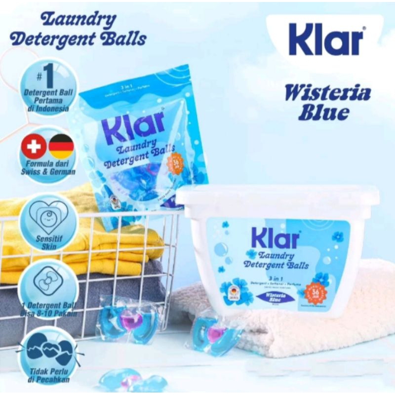 Jual KLAR LAUNDRY DETERGENT BALL 3 IN 1 (BOX) DETERJEN INSTAN PAKAI ...
