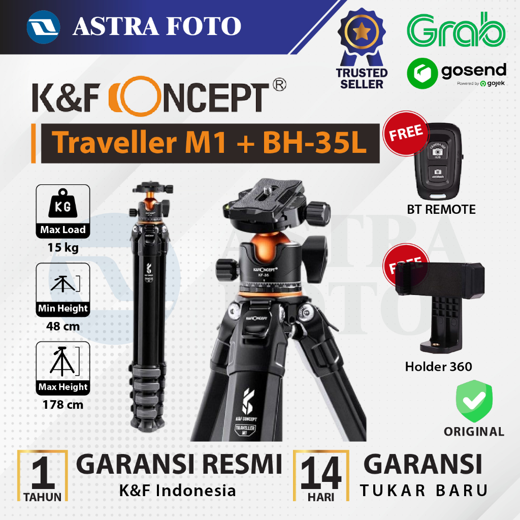 Jual K&F KNF KF Concept Traveller M1 kit + BH-35L Tripod Camera Aluminimum | Shopee Indonesia