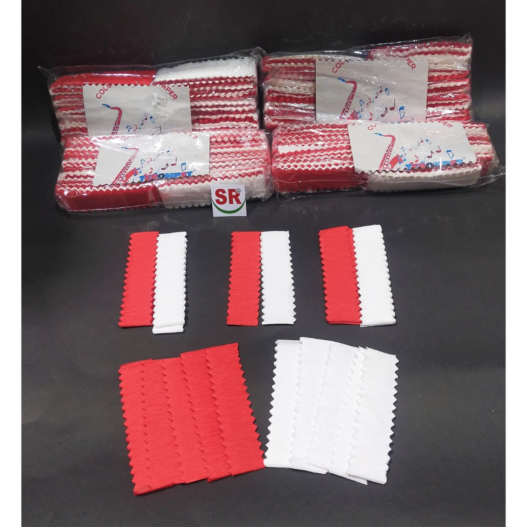 Jual Kertas Krep / Crape Merah Putih & Warna-Warni 1 Pak (Isi 10 Pcs ...