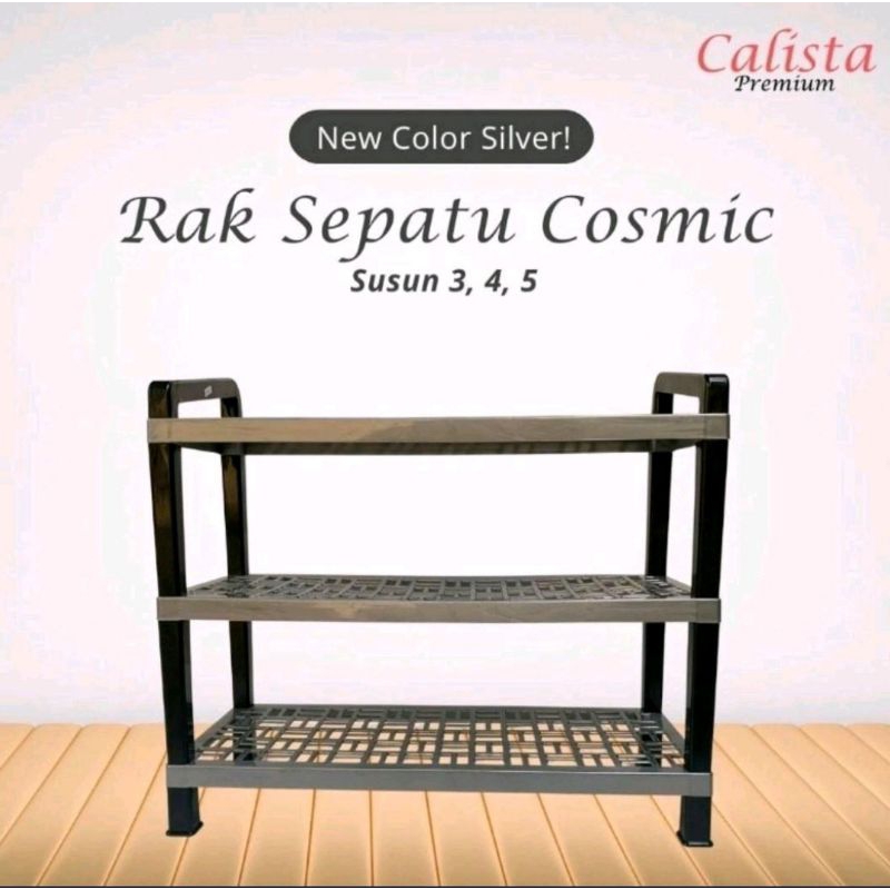 Jual ( Agenperabot) Rak sepatu sendal cosmic SILVER / rak sepatu cosmic ...