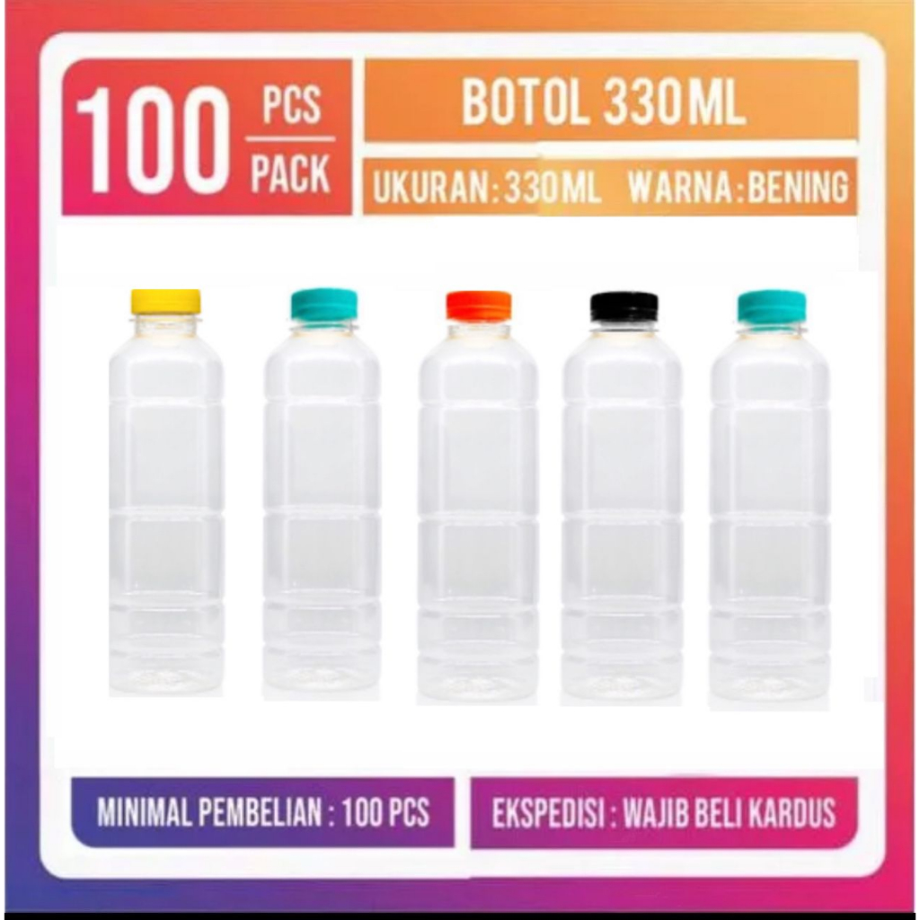 Jual Botol Plastik 330 ML - Botol pristine 330 ML - Tebal Murah Kopi Jus Susu Madu 250ML 330ML ...
