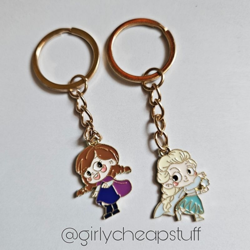 Jual Keychain Gantungan Kunci Frozen Anna Elsa Metal Premium Quality ...