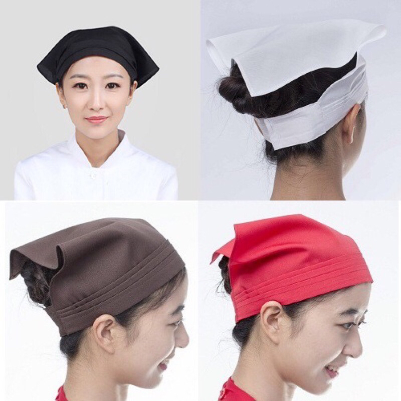 Jual Topi Koki Segitiga VELCRO topi waitress Cafe restaurant karyawan ...
