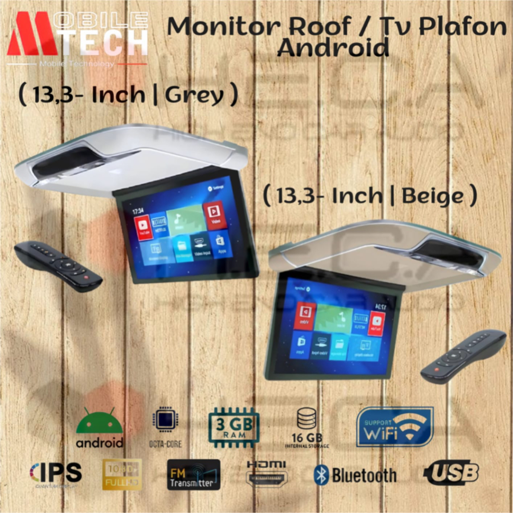 Jual MTECH Roof Monitor TV Plafon HD LED Android 13.3 inch Layar Atas ...