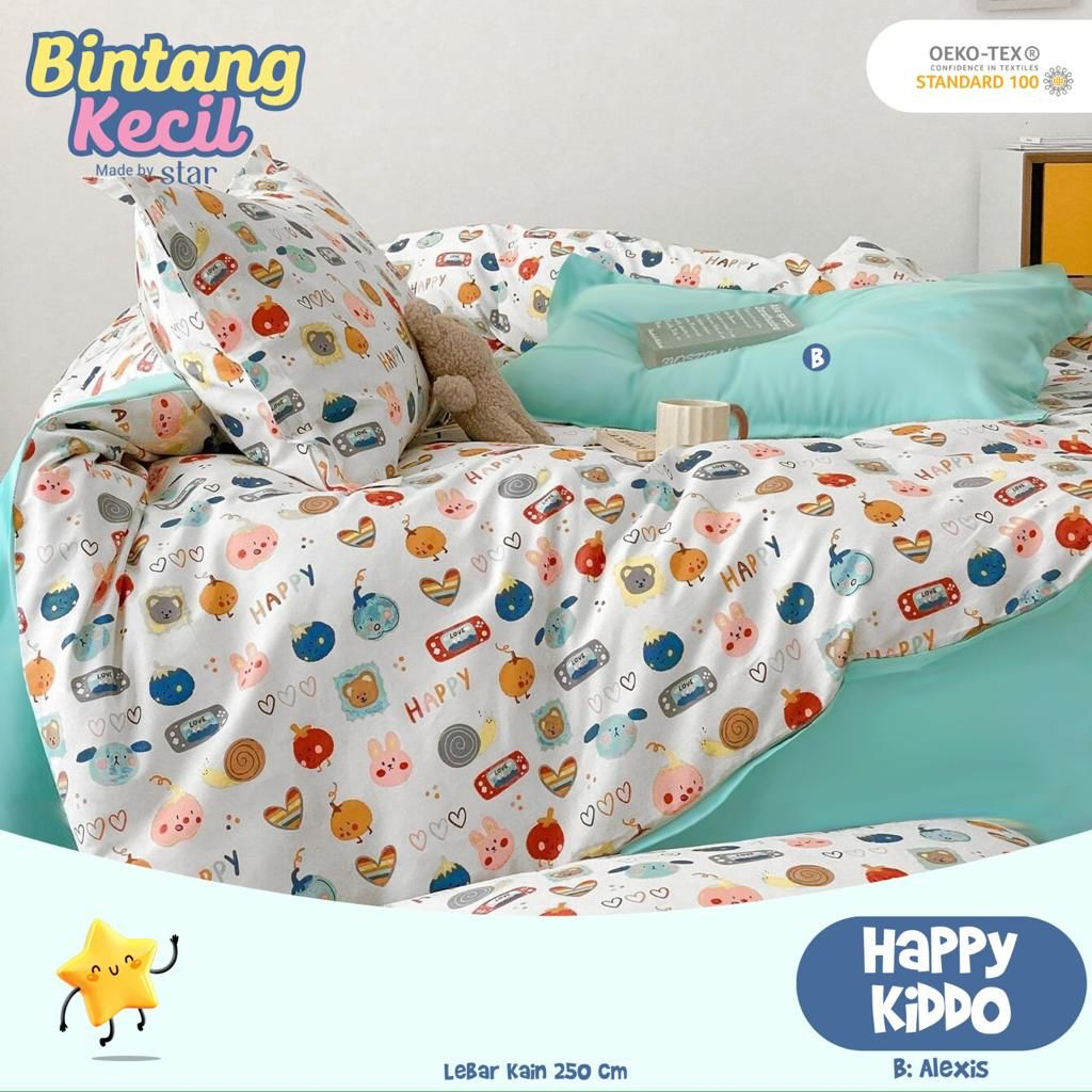 Jual Bahan kain sprei meteran katun lokal CVC Star motif Happy Kiddo ...