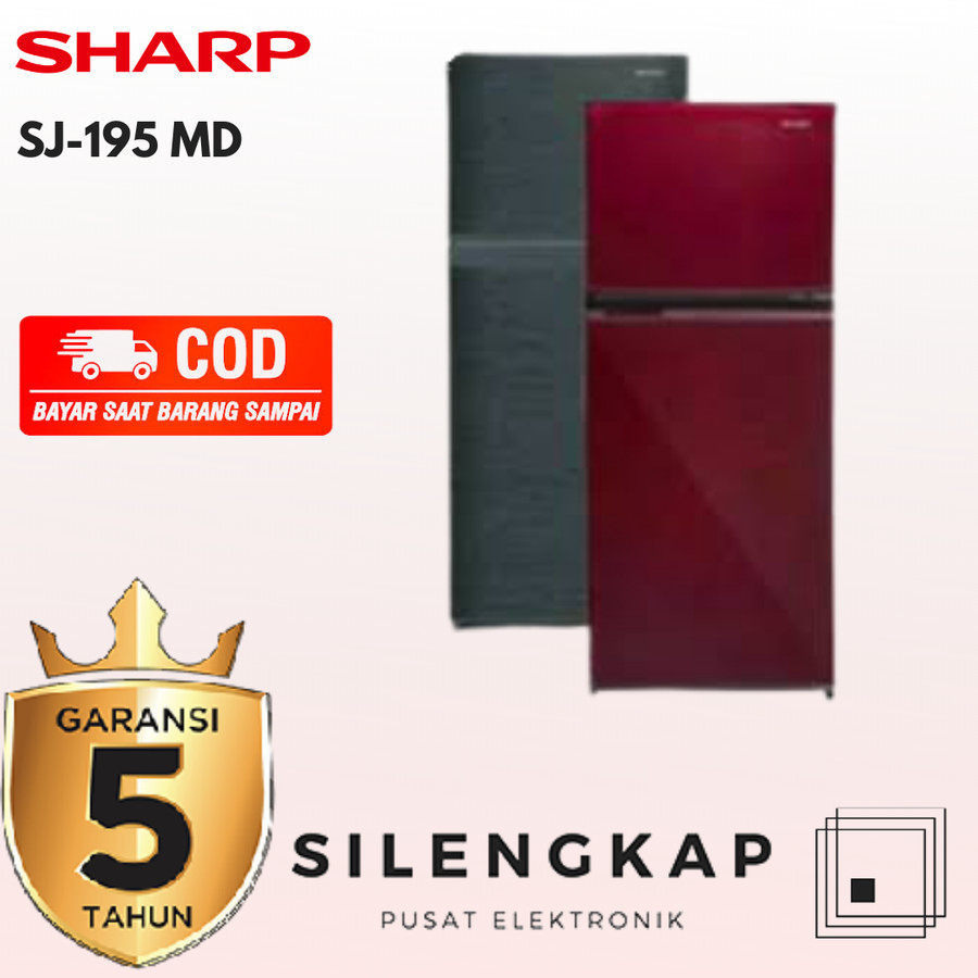 Jual (KHUSUS LUAR KOTA)KULKAS 2 PINTU SHARP SJ 195 MD SR GARANSI RESMI ...