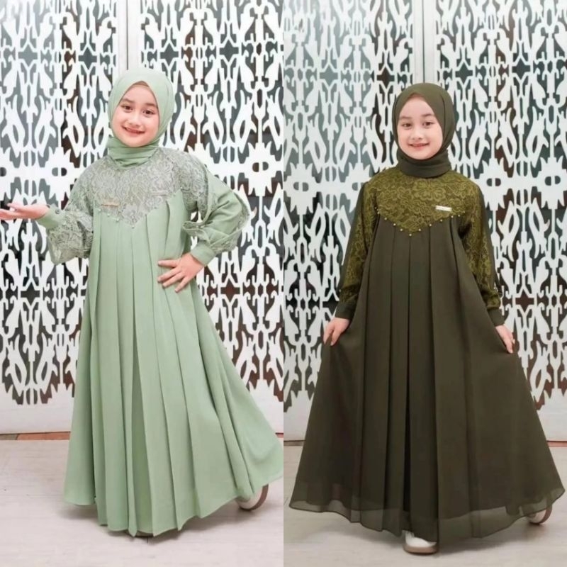 Jual Inara kids set khimar gamis anak perempuan usia 3-14 tahun S.M.L ...