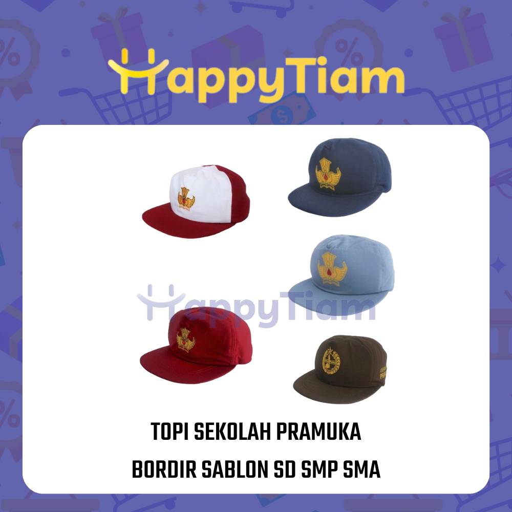 Jual TOPI SEKOLAH PRAMUKA BORDIR PELAJAR SD SMP SMA SCHOOL CAP KARET ...