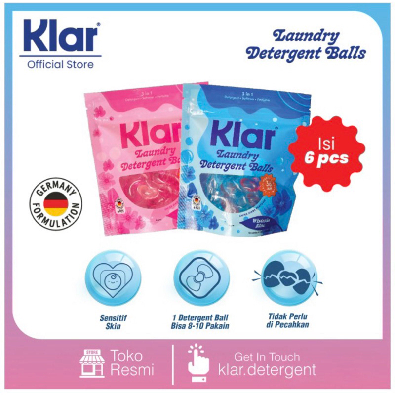 Jual KLAR Laundry Detergent Ball 3in1 (Sachet) Detergent Instan ...
