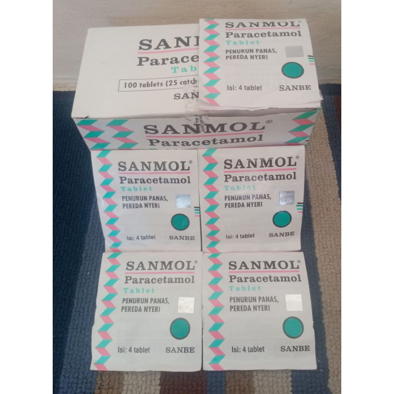 Jual Sanmol Paracetamol Strip isi 4 Tablet / Penurun Panas / Pereda ...