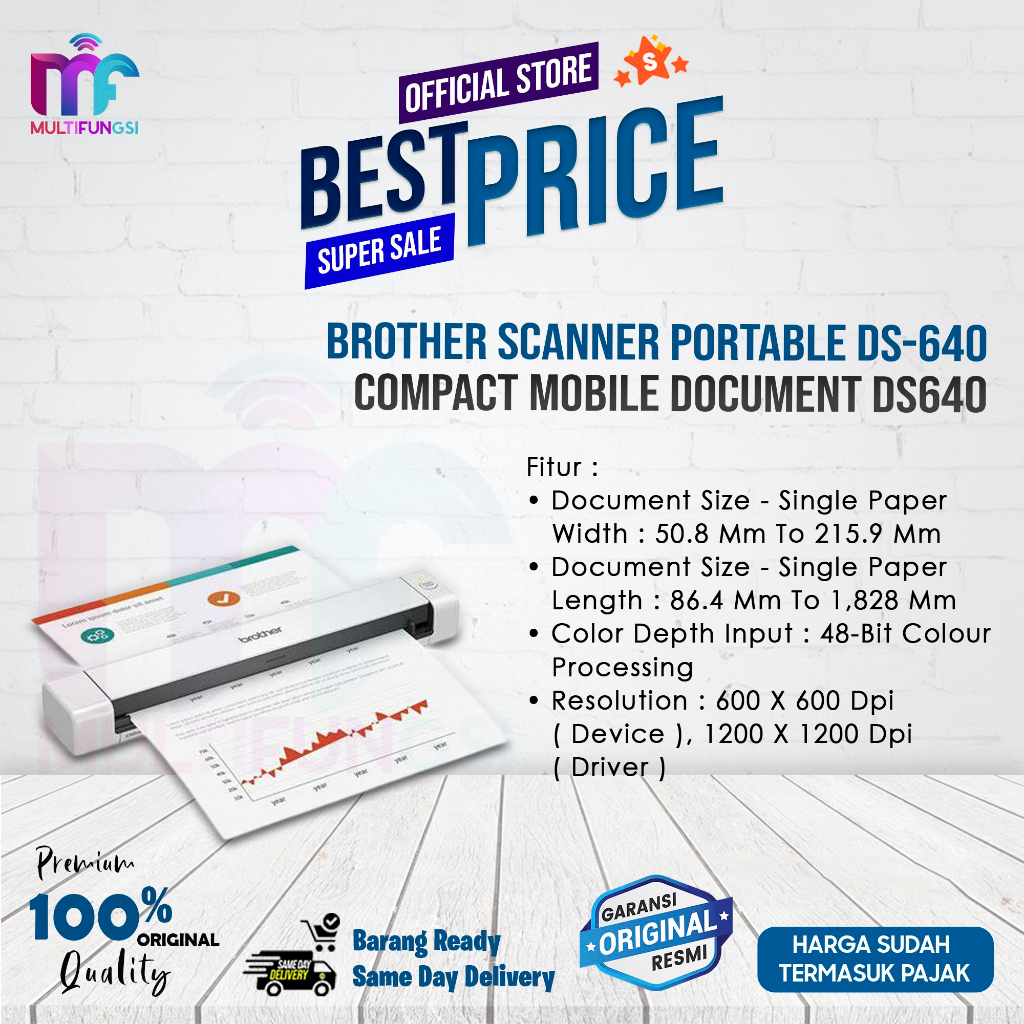 Jual Brother Scanner Portable DS-640 Compact Mobile Document DS640 ...