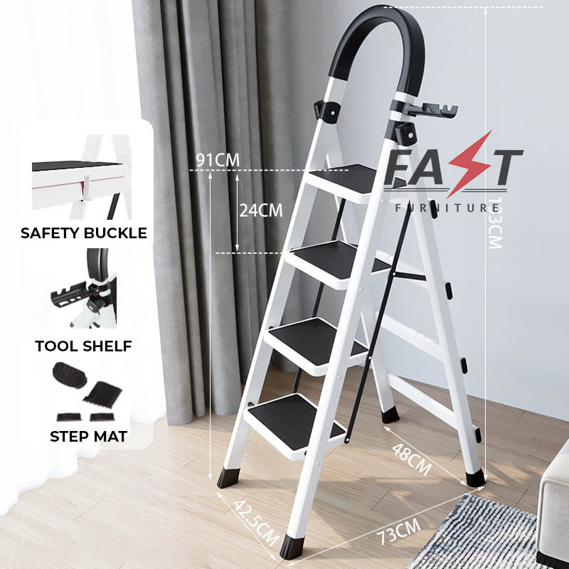 Jual Tangga Rumah Lipat Tangga Besi Lipat 5 Step Household Steel Ladder ...