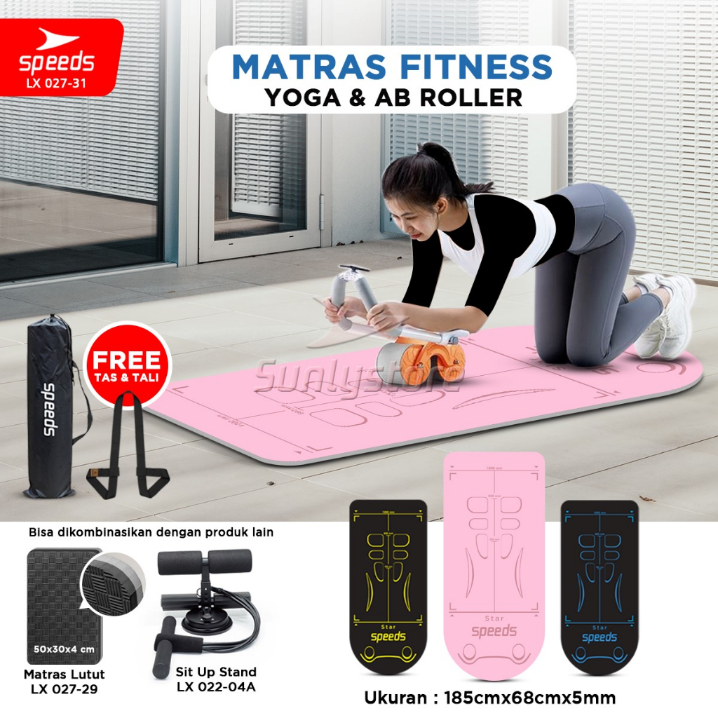 Jual SPEEDS Alas Yoga Mat Ab Wheel Matras Fitness Latihan Kebugaran ...