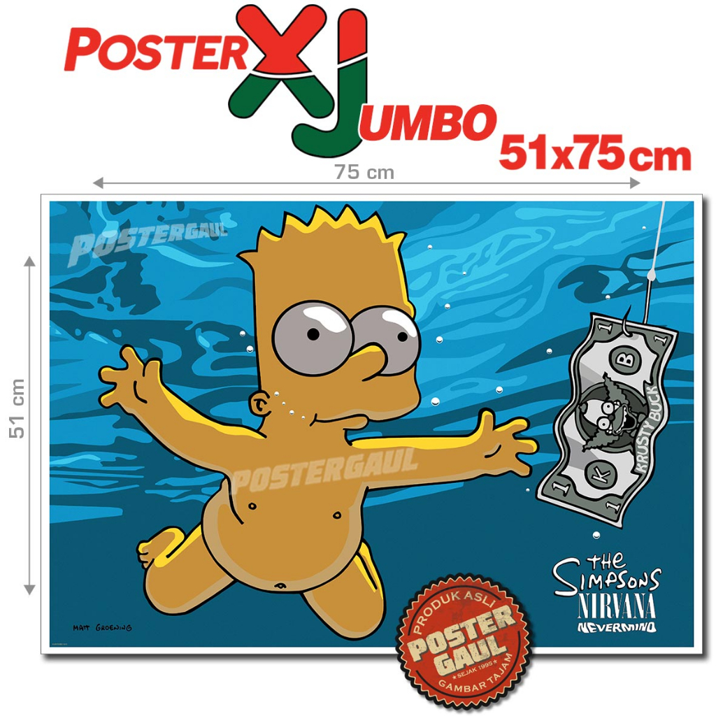 Jual Poster XJumbo: THE SIMPSONS AS BABY NIRVANA 'NEVERMIND' #XJFJP473 ...