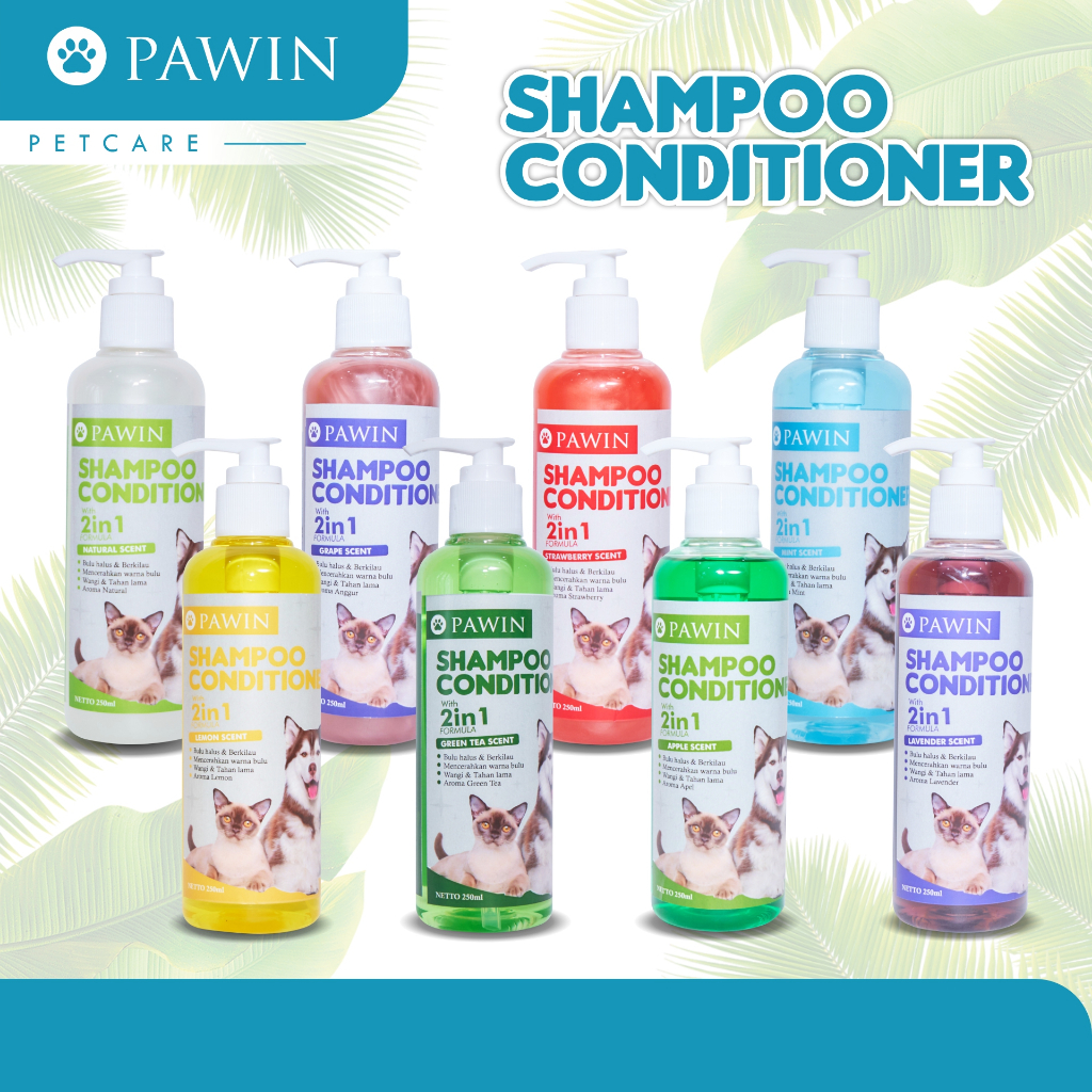 Jual PAWIN Shampoo Conditioner 2in1 Anjing Kucing Hewan 250ml | Shopee ...