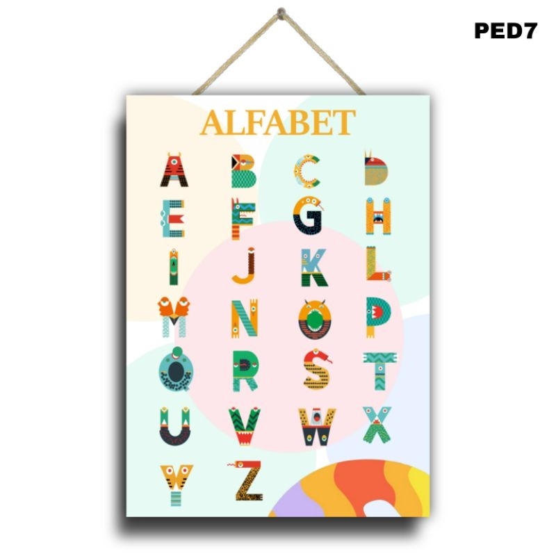 Jual Hiasan dinding poster EDUKASI huruf alfabet Ukuran Papan 30x20 cm ...