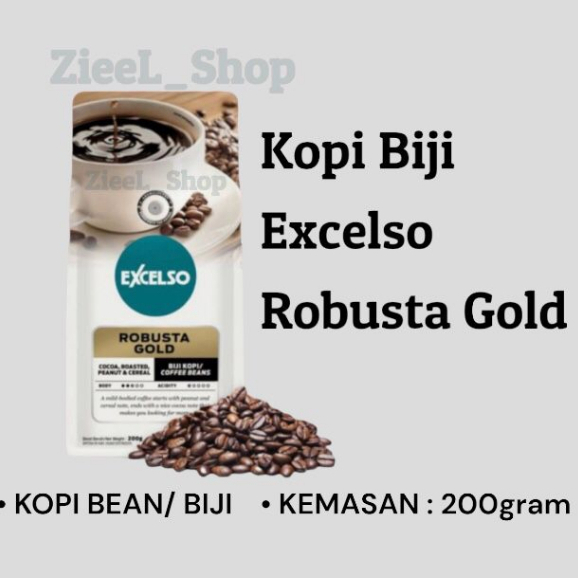 Jual Coffee bean Excelso Robusta Gold 200g- Kopi Biji Excelso Robusta ...