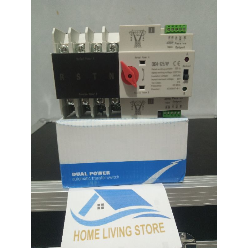 Jual ATS automatic Transfer Switch 4P 100A 220V MCB Dual Power CHQ125 ...