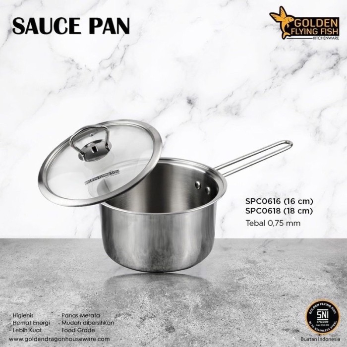 Jual Panci Susu Sauce Pan Stainless Steel Golden Flying Fish SPC06 ...