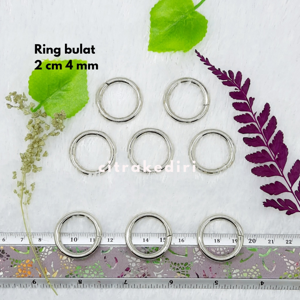 Jual ring bulat-ring O warna nikel 2 cm 4 mm ring tas- sandal-jaket ...