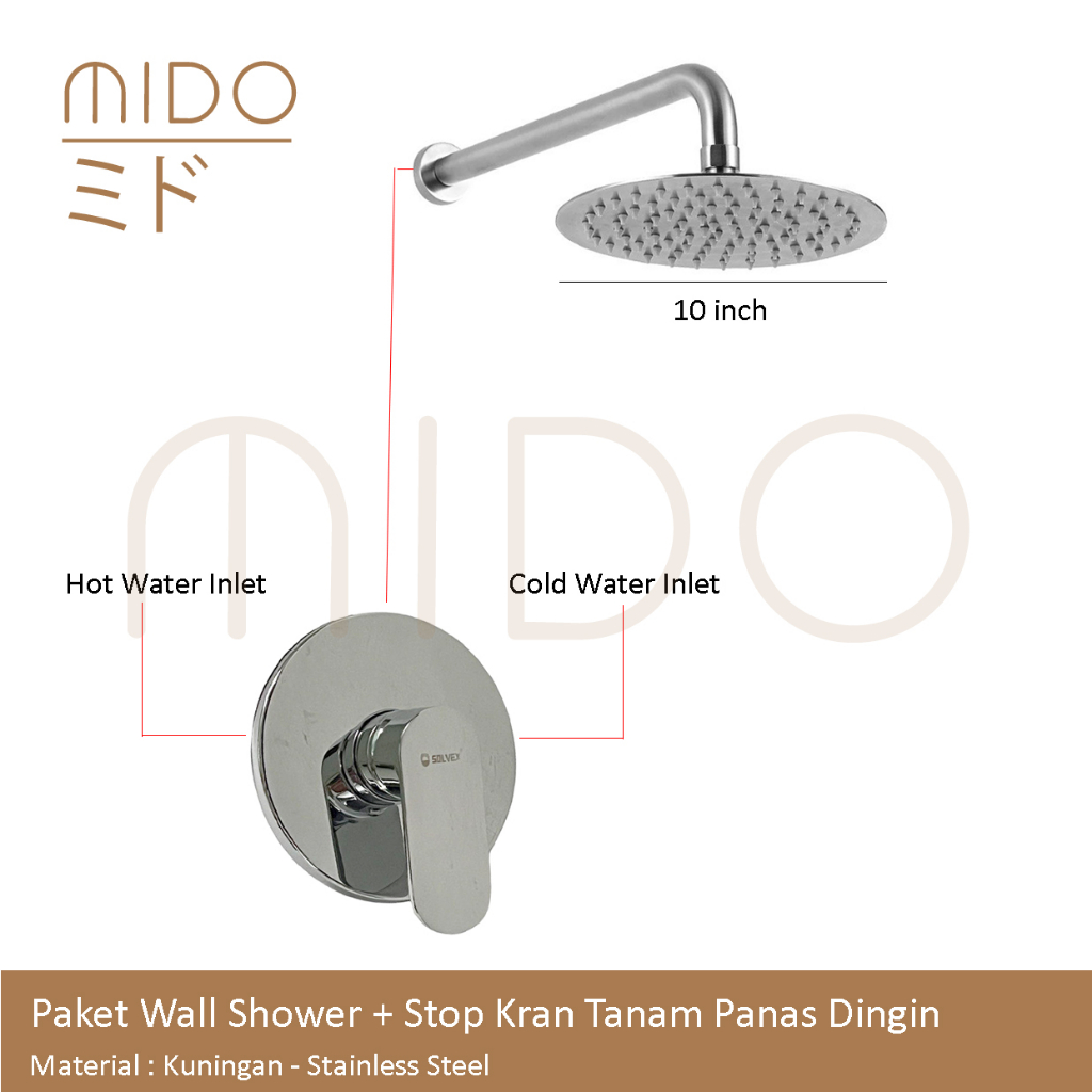 Jual Paket Kran shower Tanam Tembok / Concealed Mixer / Panas Dingin ...