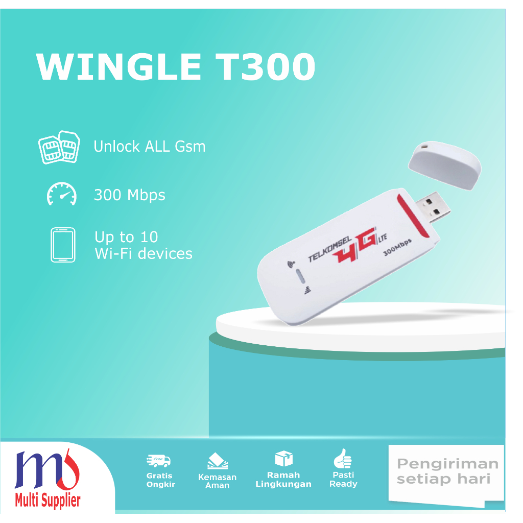 Jual MODEM WIFI USB 4G TELKOMSEL 300Mbps Unlock Operator GSM Bisa Colok ...