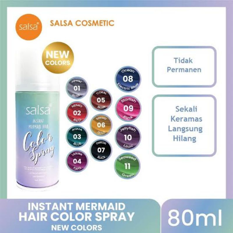Jual Salsa Instant Mermaid Hair Color Spray 80 ML | Shopee Indonesia