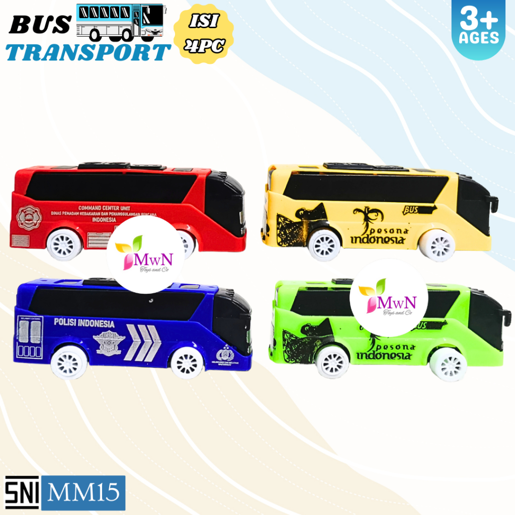 Jual MWN Mainan Bus Transport Pullback 4pc MM15 | Shopee Indonesia
