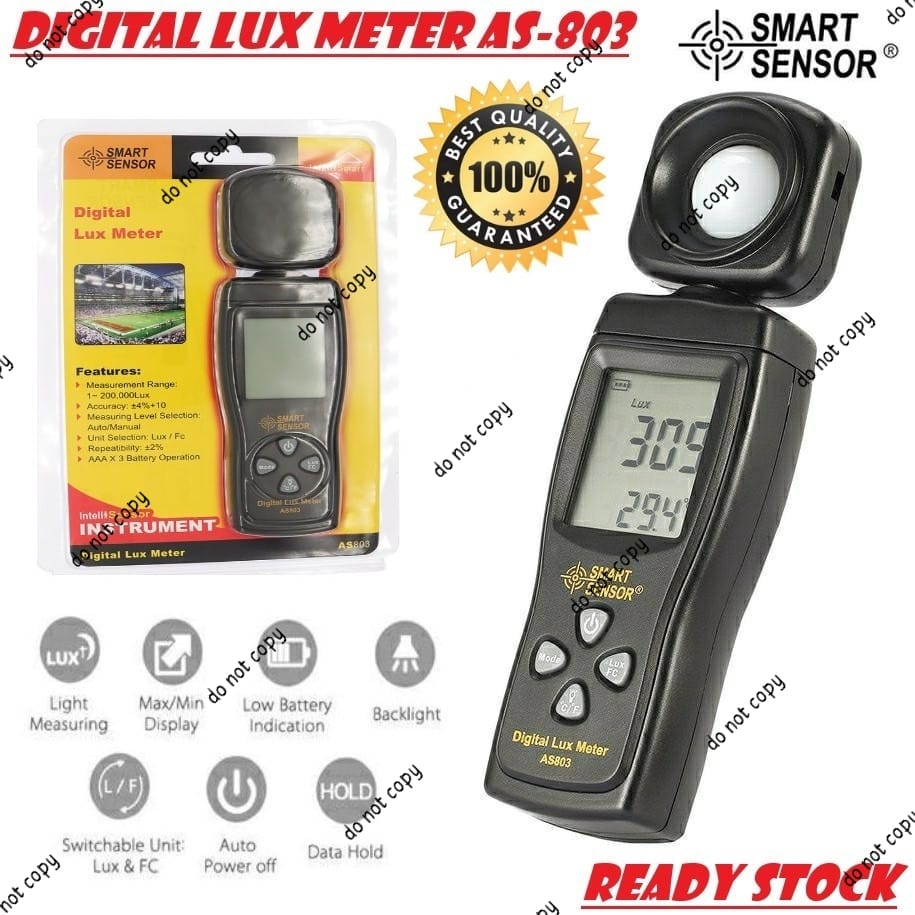 Jual Smart Sensor Digital Lux Meter Alat Ukur Intensitas Cahaya AS803 ...