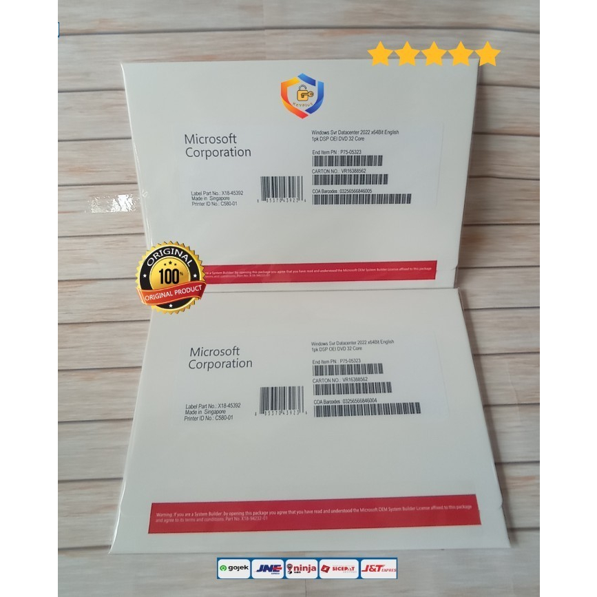 Jual WindowW Server 2022 Datacenter Original 32 Core 5 Cal Fullpack/Box ...