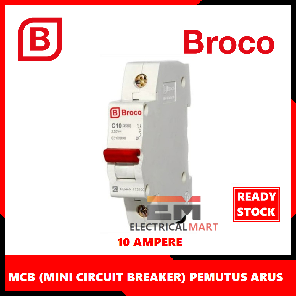 Jual MCB Broco 2A 4A 6A 10A 16A 20A 25A 32A 40A (17302 17304 17306 ...