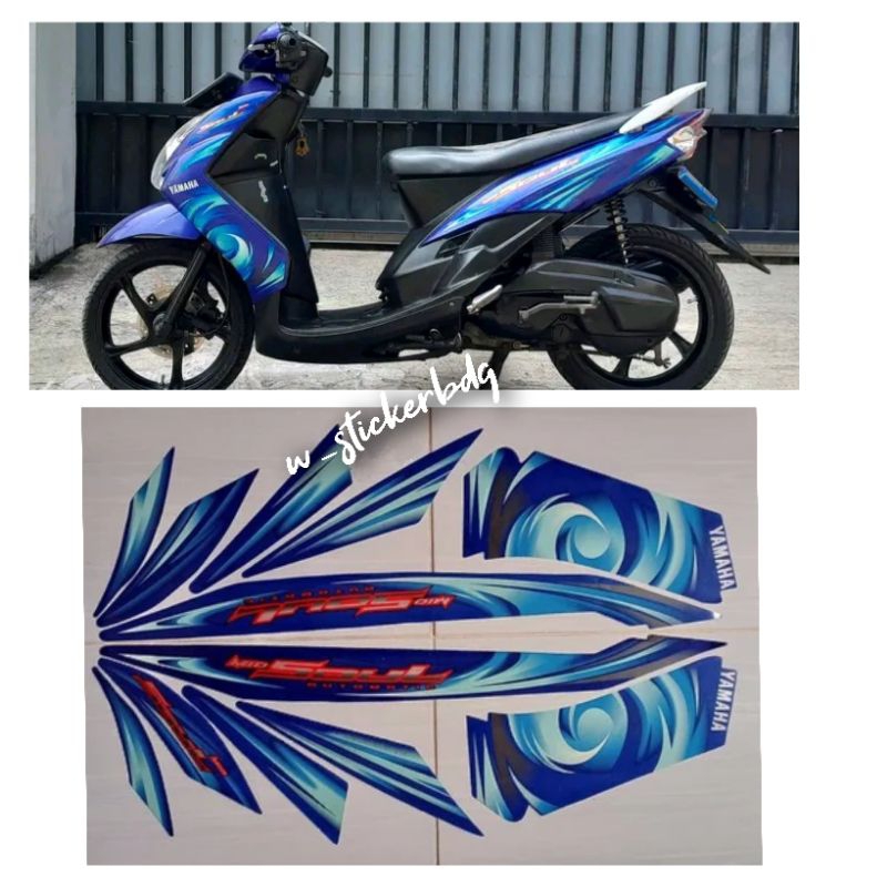 Jual Striping Stiker Bodi Yamaha Mio Soul 2007 Biru | Shopee Indonesia