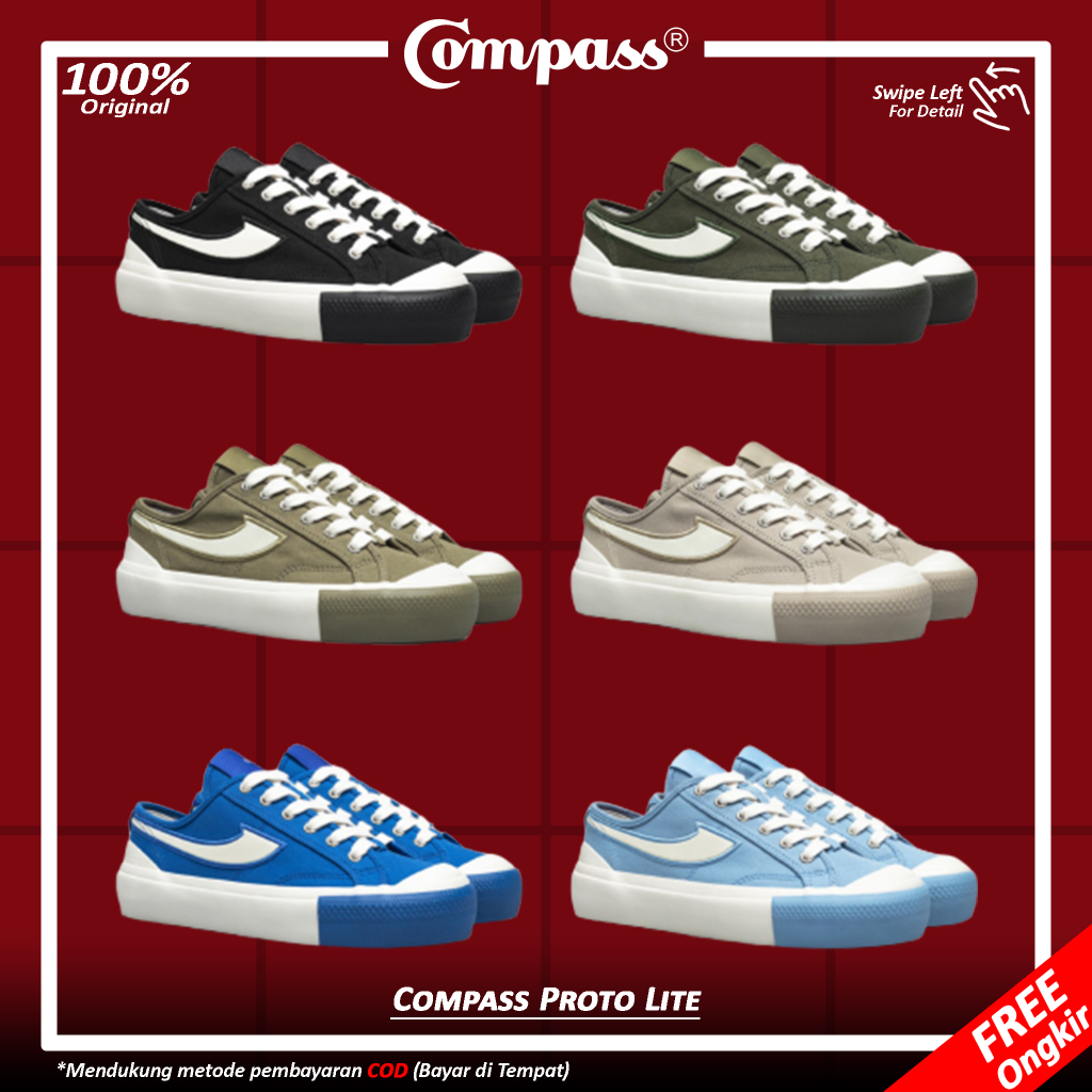 Jual Sepatu Compass Proto Lite Black White / Olive / Sage Green / Beige ...